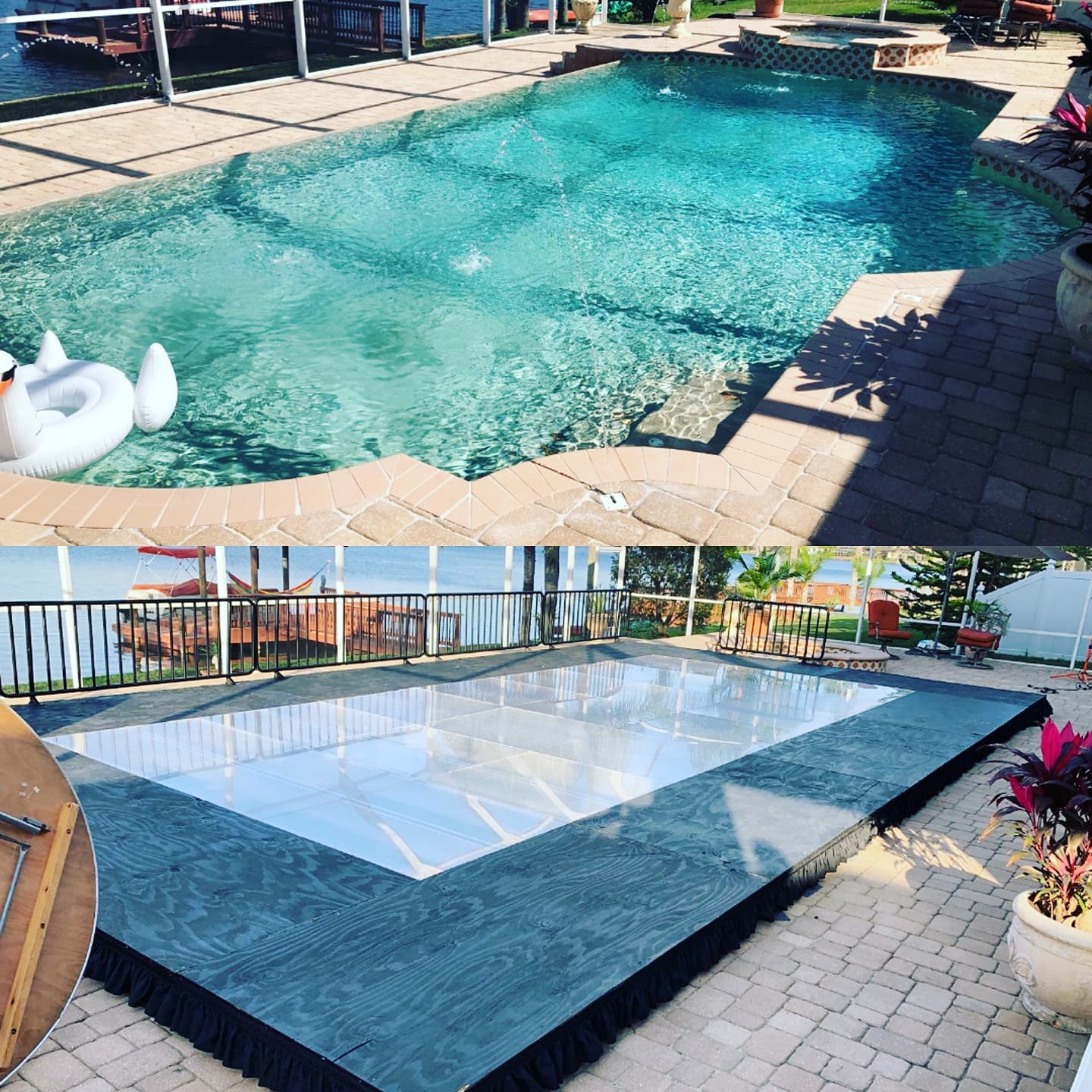 Dance Floor Pool Covers Rentals - Pool Covers Tampa- Plexy Glass Dance ...